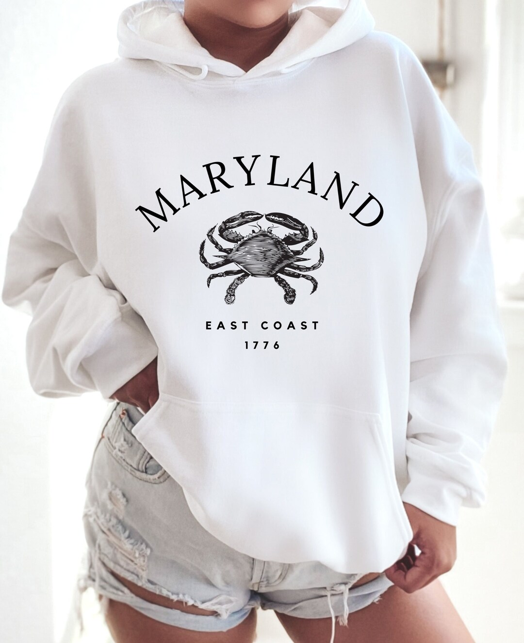 Maryland Hoodie, Maryland Sweatshirt, Maryland Crab Shirt, Maryland ...