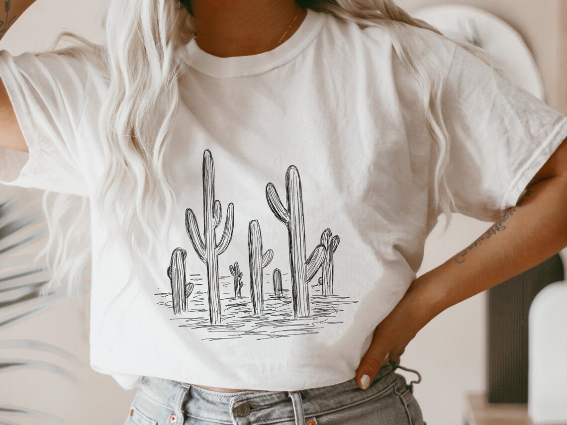 Cactus Tshirt Women Cactus T-shirts Cactus Shirts for Women - Etsy