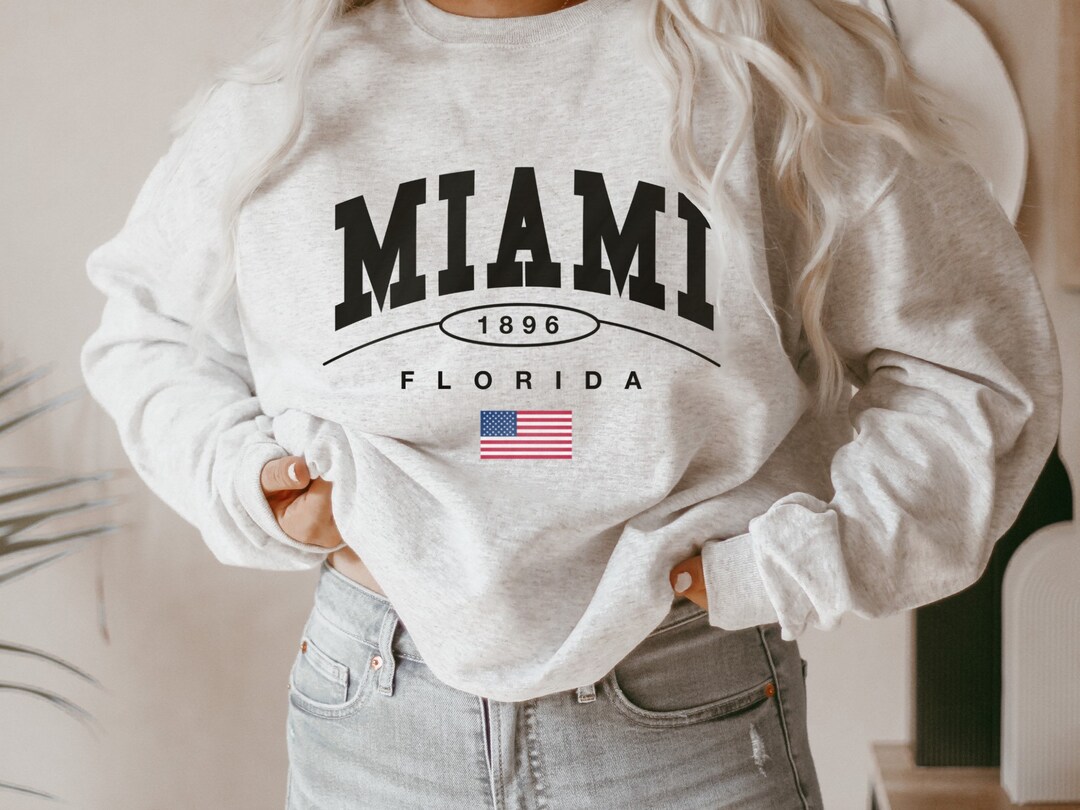 Miami Florida Sweatshirt, Miami Shirt, Miami Crewneck, Miami Sweatshirt ...