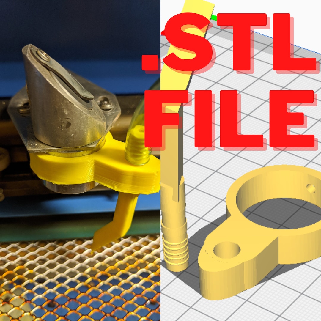 FILE .STL K40 Air Assist V2 UPDATED Flexible 2 Piece Air Assist Nozle ...