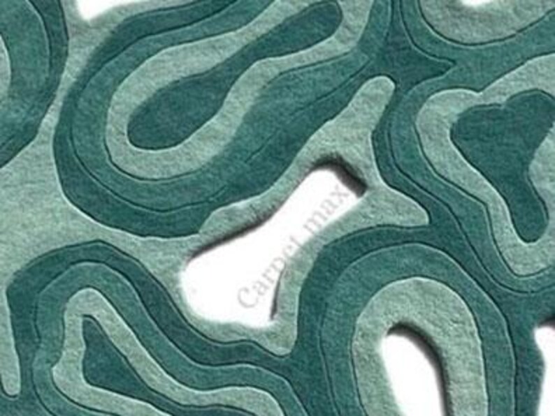 Modern Abstract Hand Tufted Wool Rug: Teal and Aqua Area Rug for Living ...