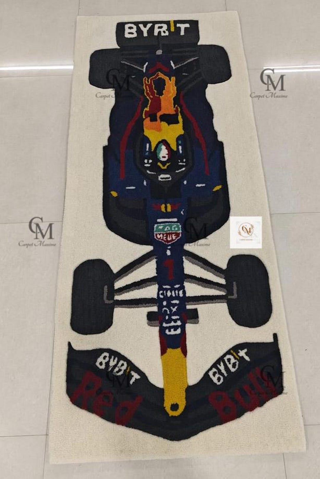 Handmade Red Bull F1 Racing Car Rug -formula 1 Themed Rug -unique ...