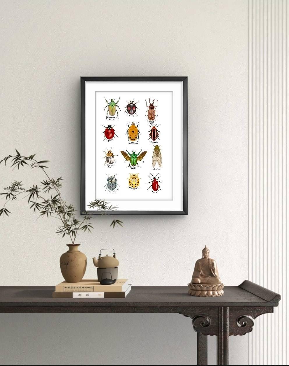 Illustrated Chart of Insects Educational Art Print Nature Study ...
