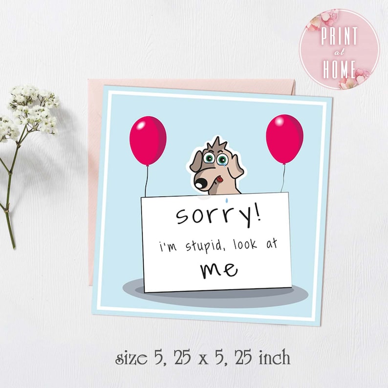 Im sorry card apology card Im sorry gift funny apology | Etsy