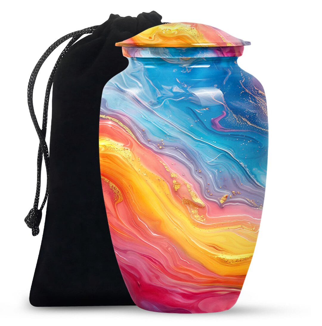 Colorful Swirl Urn for Ashes, Memorial Keepsake Urn for Adults ...