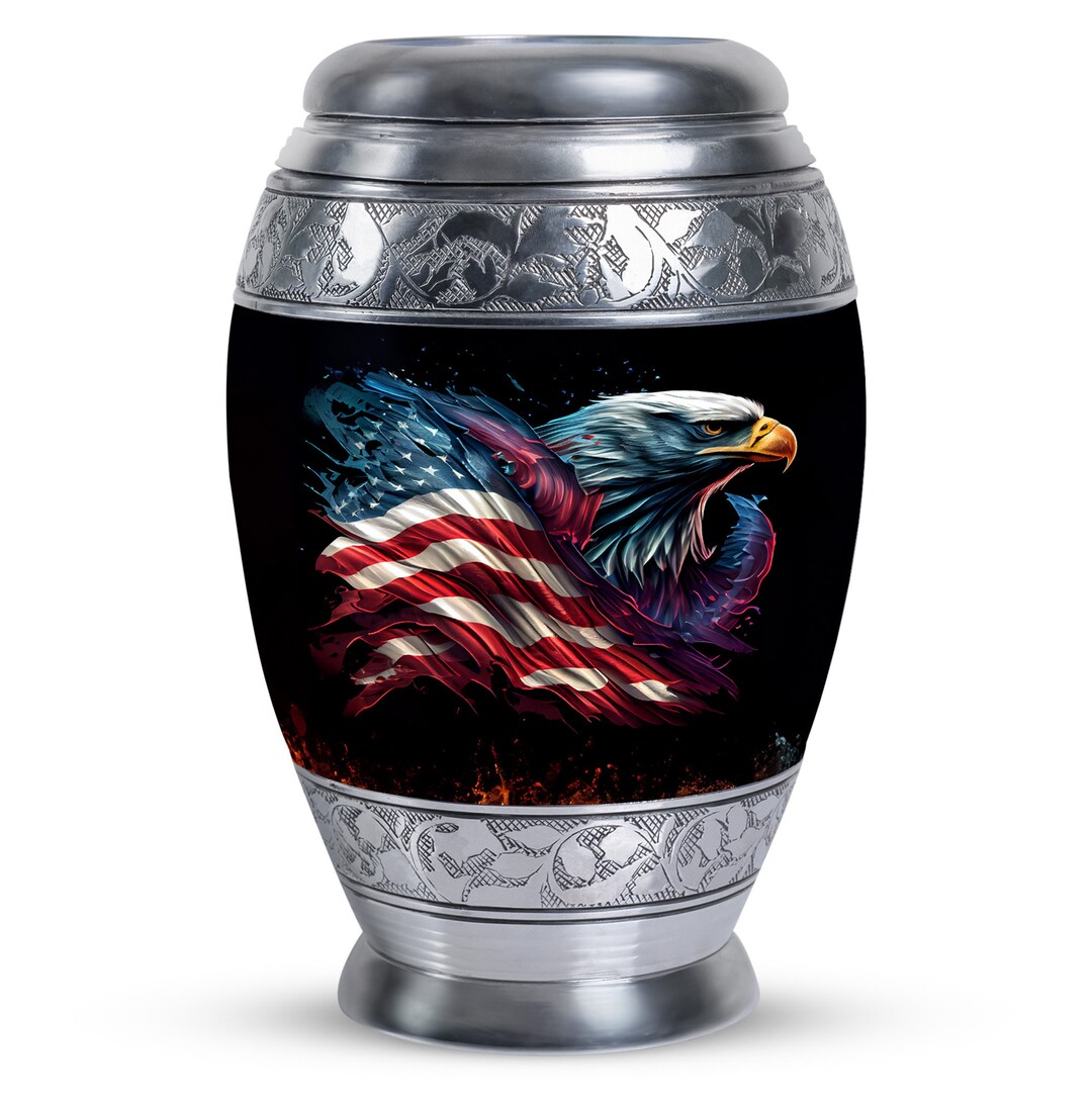 American Flag Eagle Urns for Human Ashes, Mini Urn for Ashes, Burial ...
