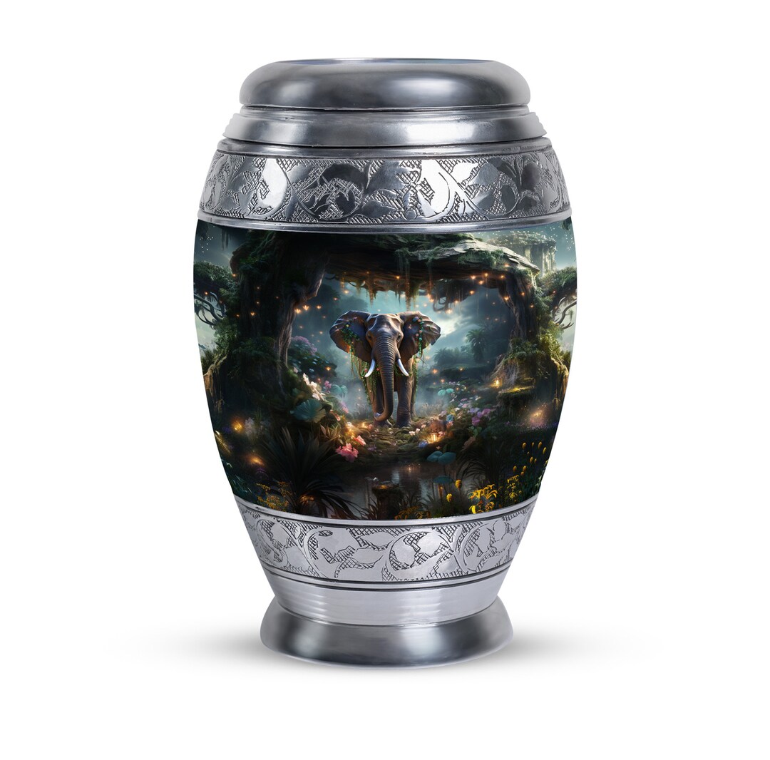Elephant Walk in Firefly Forest Cremation Urns for Human Ashes for Male ...