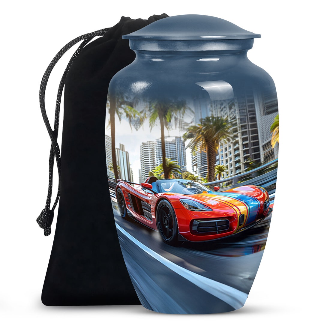 Classic Car Cremation Urn - Speed Enthusiast's Final Ride Memorial Urn ...