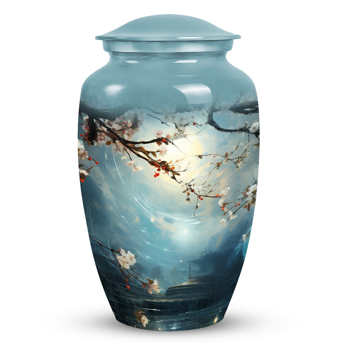 Cherry Blossoms Over Water Memorial Urns for Human Remains - Tranquil ...
