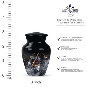 Large Urn for Human Ashes, Baseball and Bat Themed Cremation Urn Ashes ...