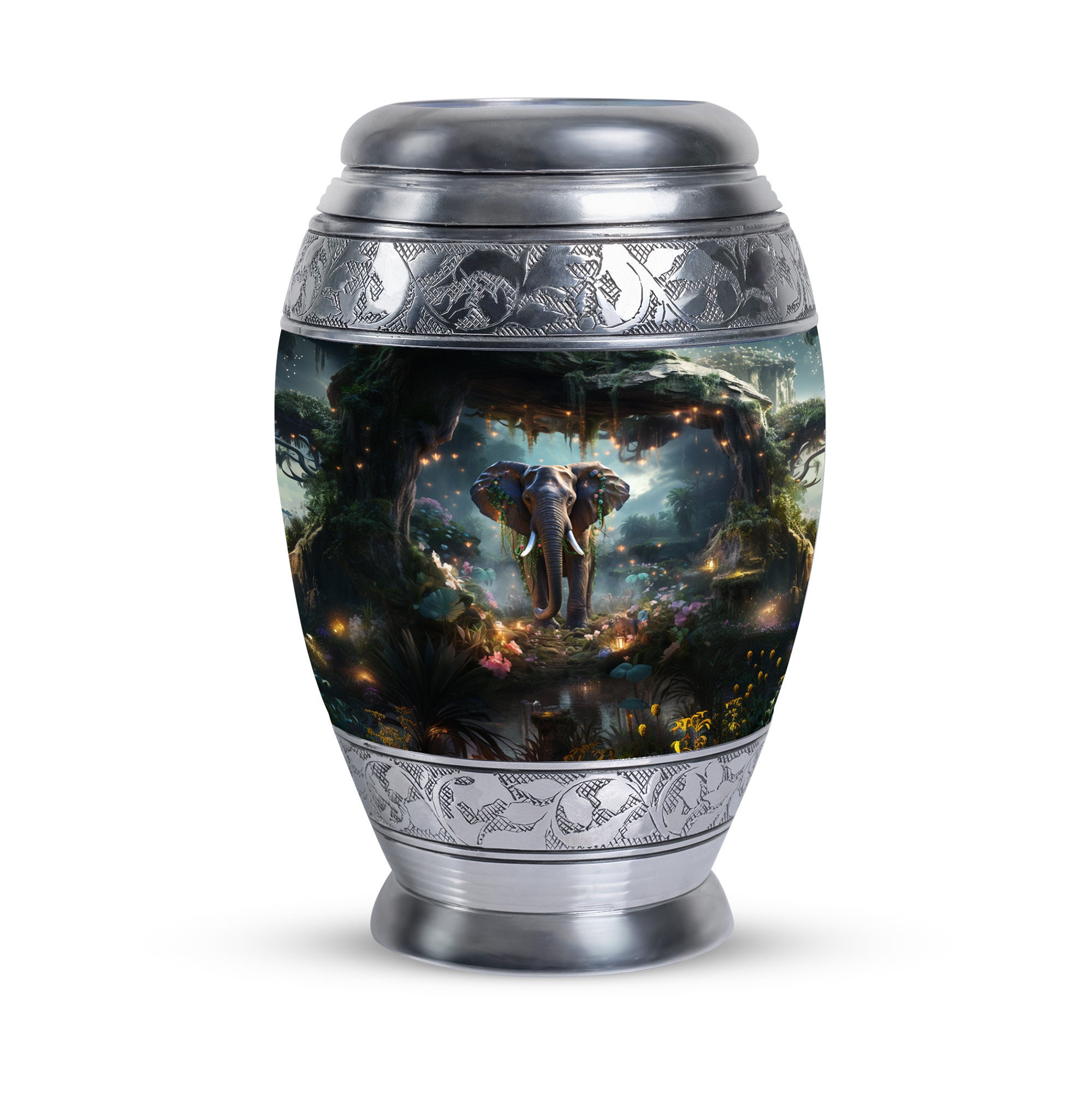 Elephant Walk in Firefly Forest Cremation Urns for Human Ashes for Male ...