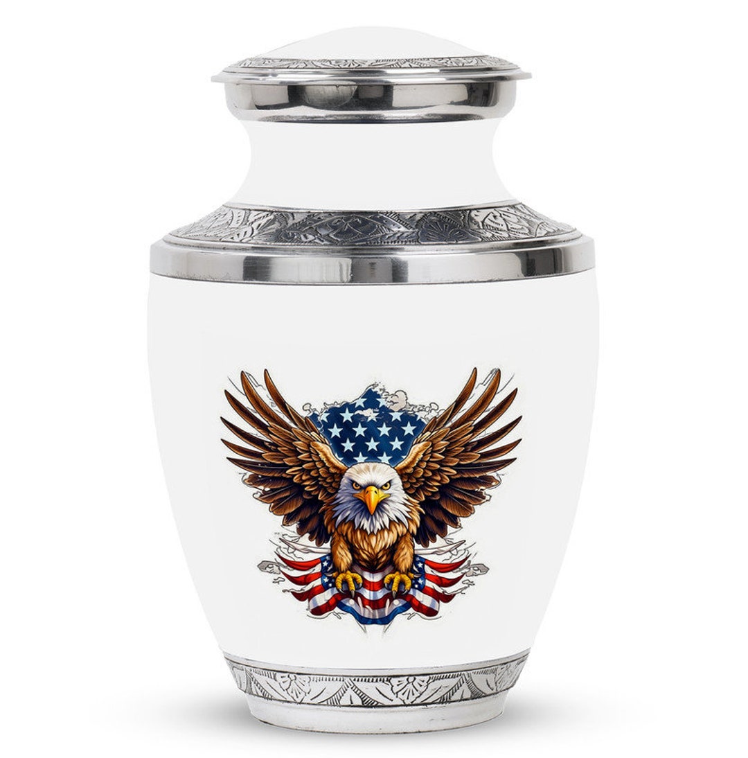 Customized Urns - Eagle Patriotic Cremation Urn - American Flag Design ...