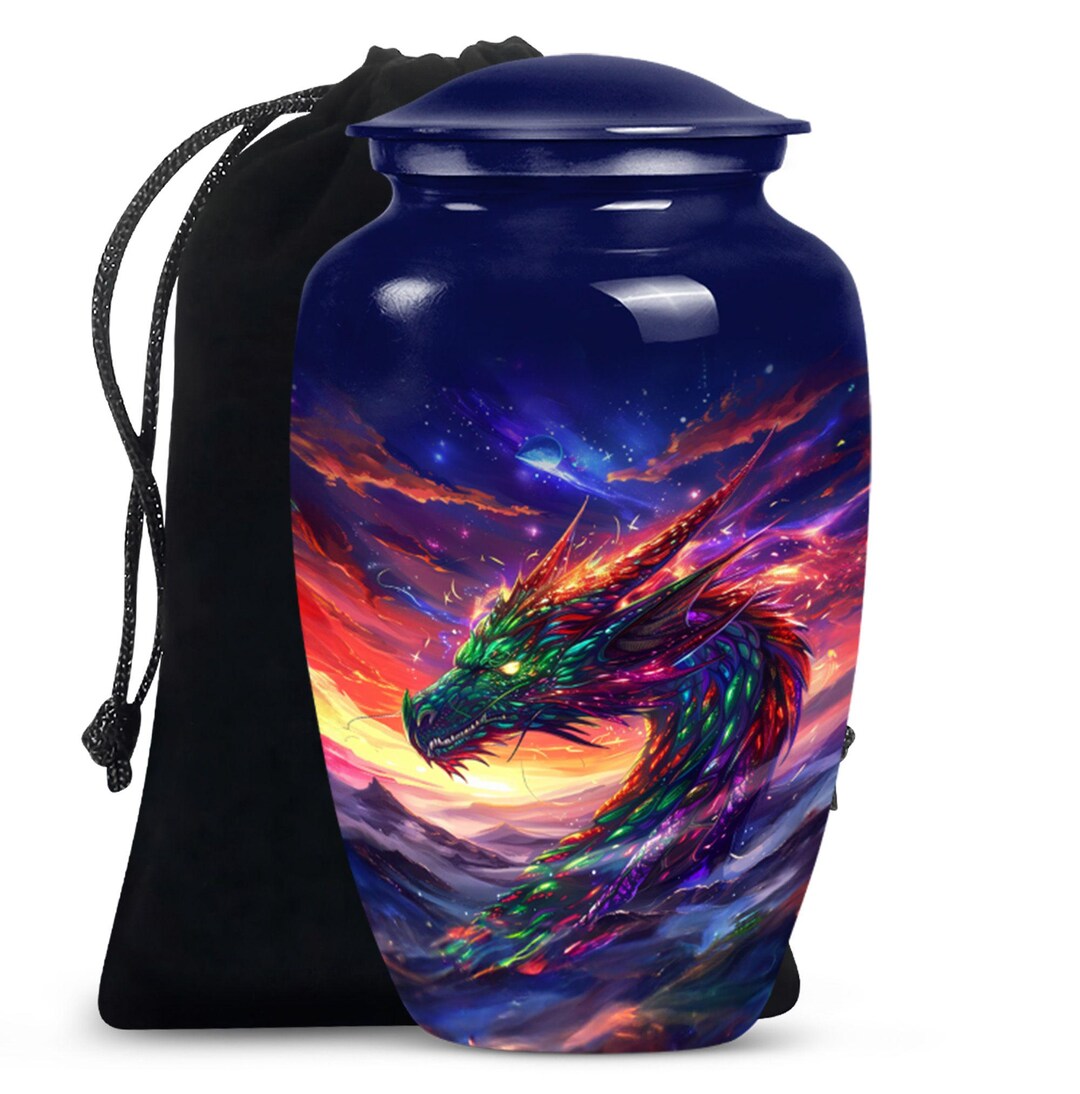 Colorful Dragon Urn for Adults, Memorial Keepsake Urns for Human Ashes ...