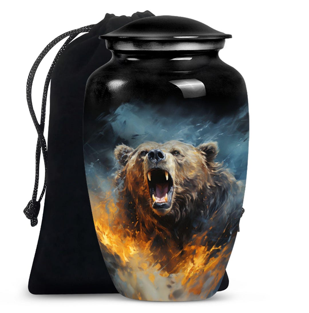 Bear Memorial Urns for Human Ashes, Cremation Keepsake Urn for Adults ...