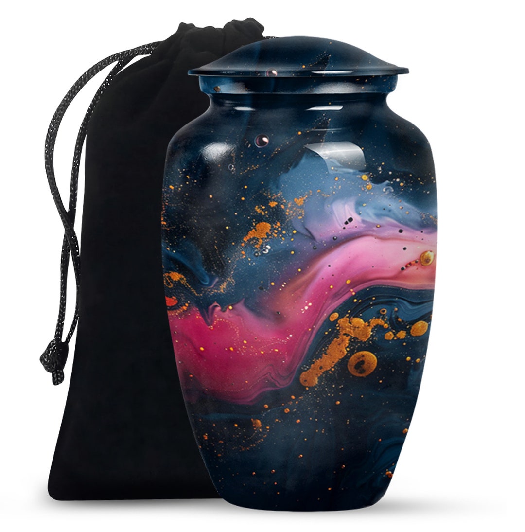 Abstract Cosmic Swirl Design Urn for Human Ashes, Unique Modern ...