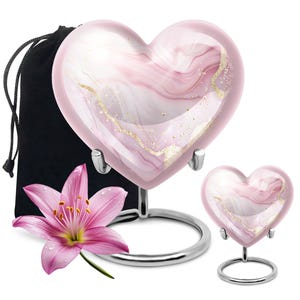 Pink Marble Urn for Ashes, Mini Burial Urn for Human Ashes, Large Urns ...