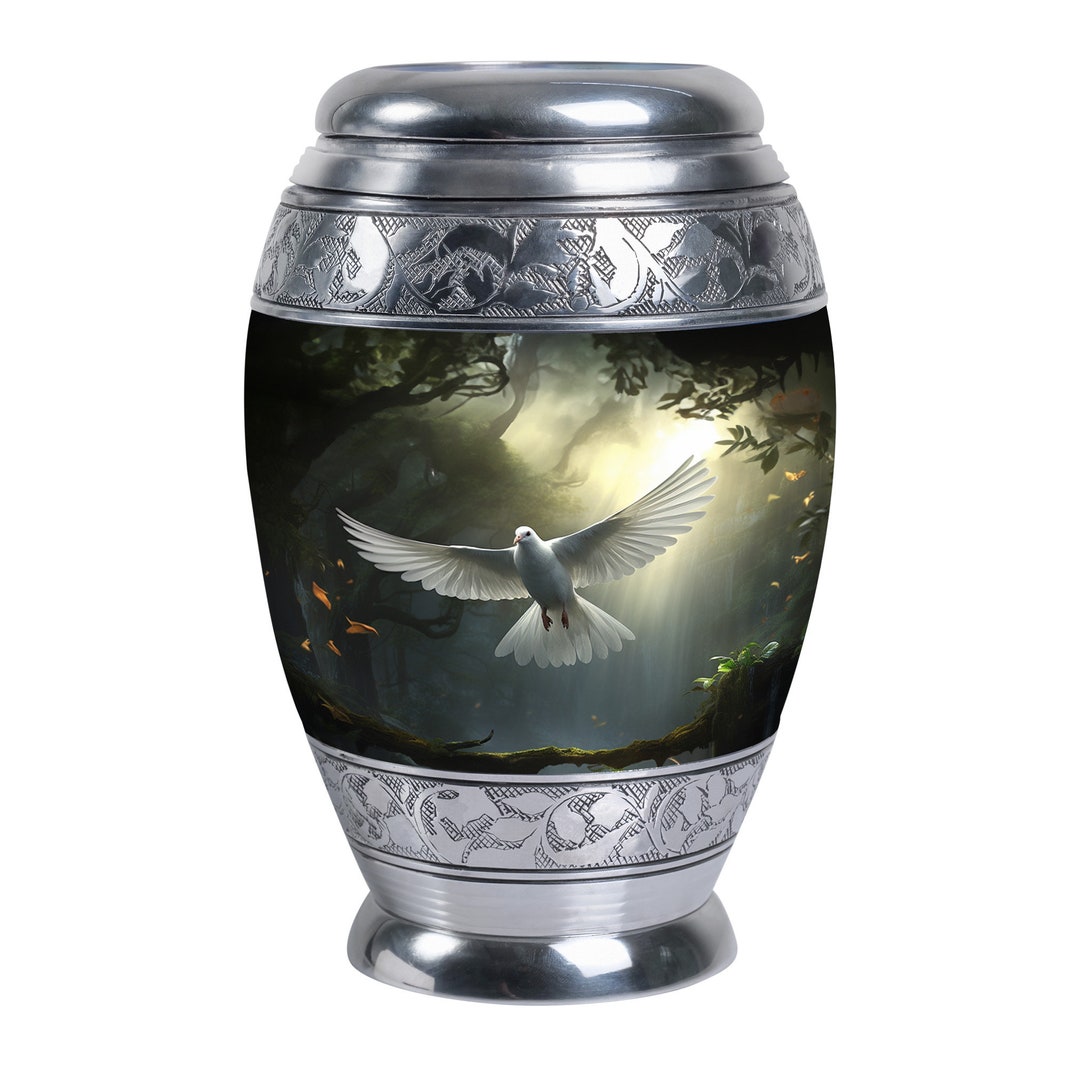 Dove Cremation Urn for Human Ashes, Peaceful Bird Nature Memorial Urn ...