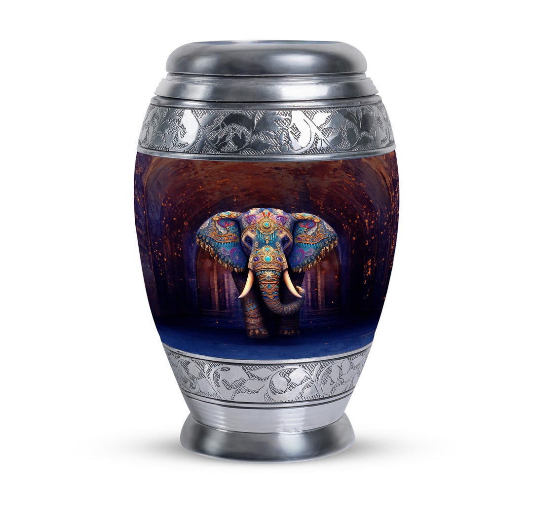 Colorful Elephant Urns for Human Ashes, Memorial Urn for Adults, Urn of ...