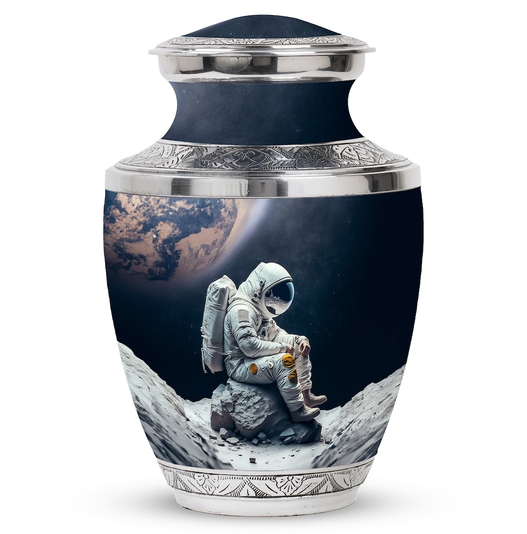 Astronaut Galaxy Cremation Urn - Galaxy Space Themed, Large 10" & Small ...