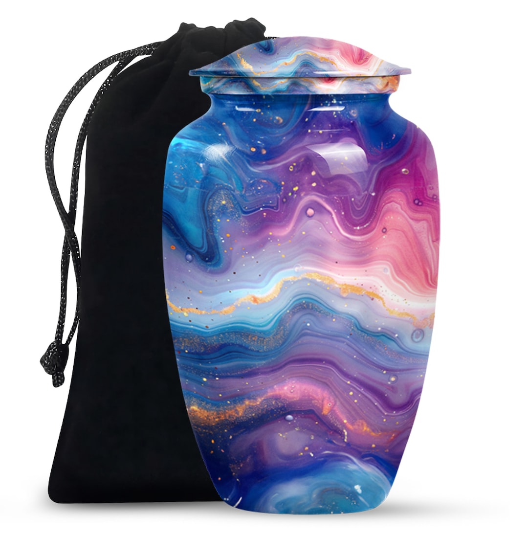Colorful Cremation Urn for Human Ashes, Unique Keepsake Urn, Small and ...