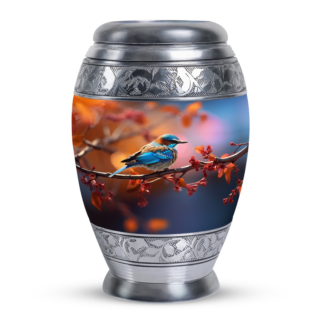 Colorful Bird Memorial Urn for Ashes, Decorative Urns for Human Ashes ...