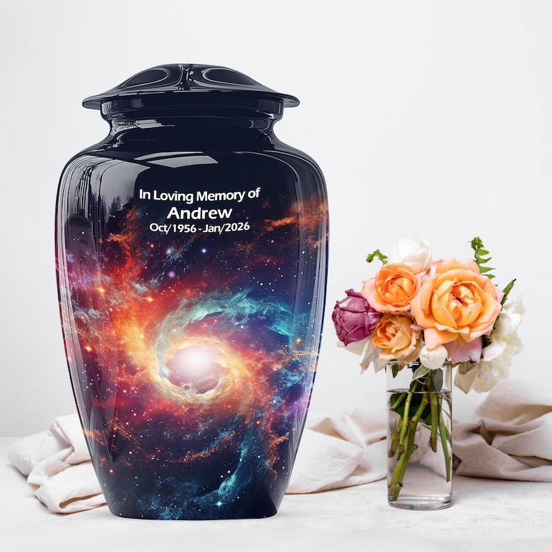 Colorful Cosmic Galaxy Funeral Urn, Keepsake Urn for Adults, Decorative ...
