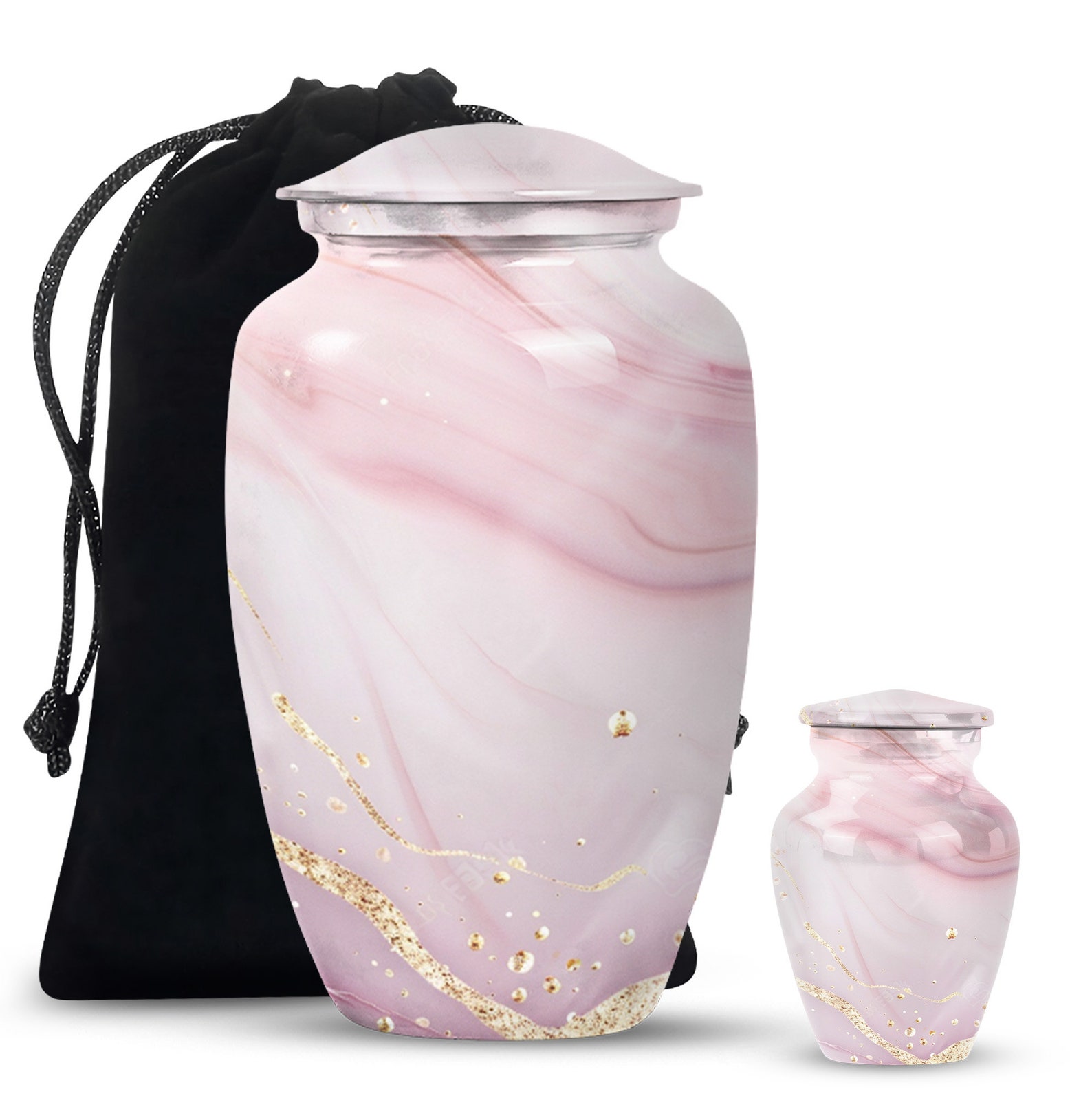 Pink Marble Urns for Human Ashes, Decorative Urns, Large Urn for Adults ...