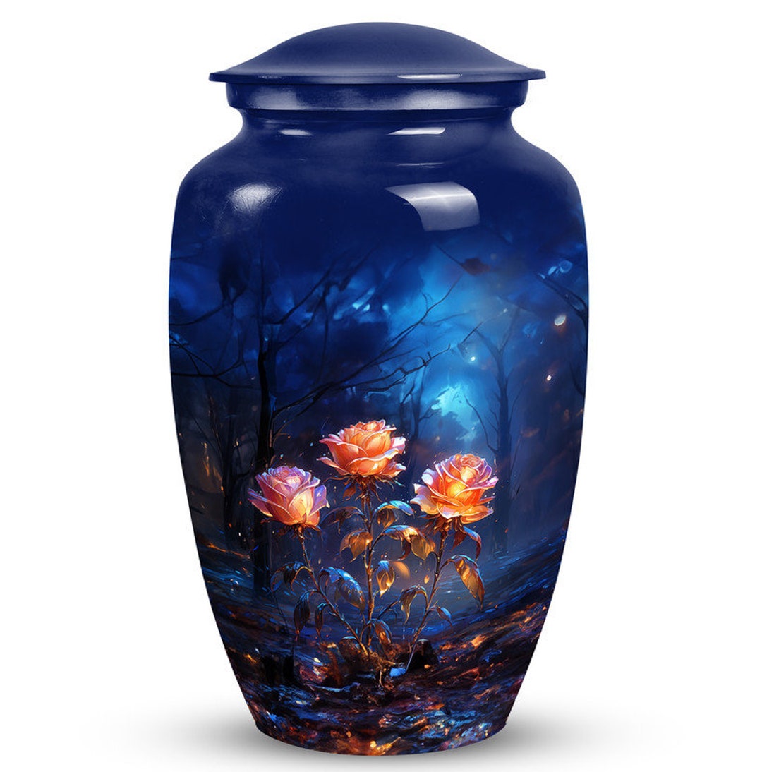 Personalized Dark Mystic Forest and Roses Keepsake Urn 1-200 Cubic Inch ...