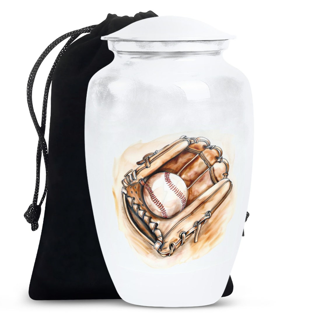 Baseball Glove Cremation Urn, Large Urn for Human Ashes, Custom Metal ...