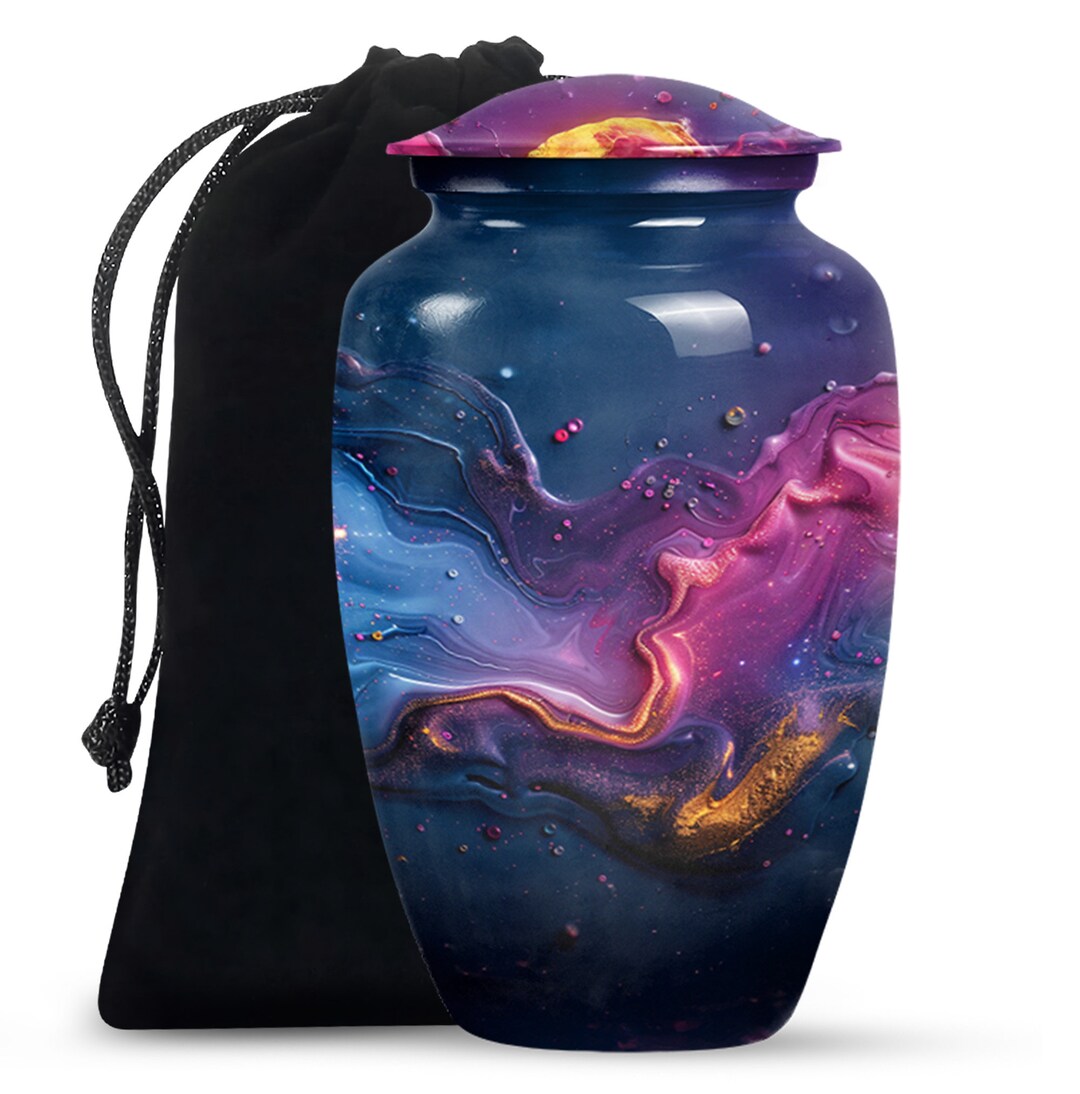 Abstract Colorful Swirl Design Funeral Urn, Keepsake Urn for Human ...