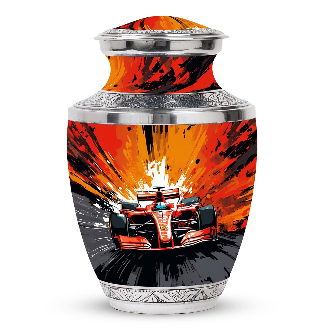 Red Racing Car Urns for Human Ashes, Memorial Urn for Adults, Large Urn ...