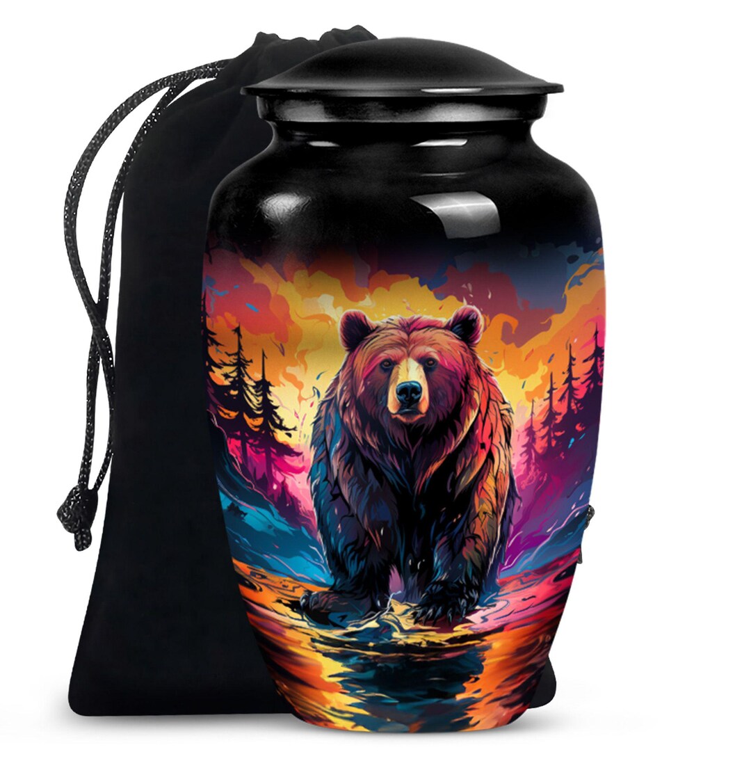 Colorful Bear Urn for Cremation Ashes, Large Urn for Human Ashes ...