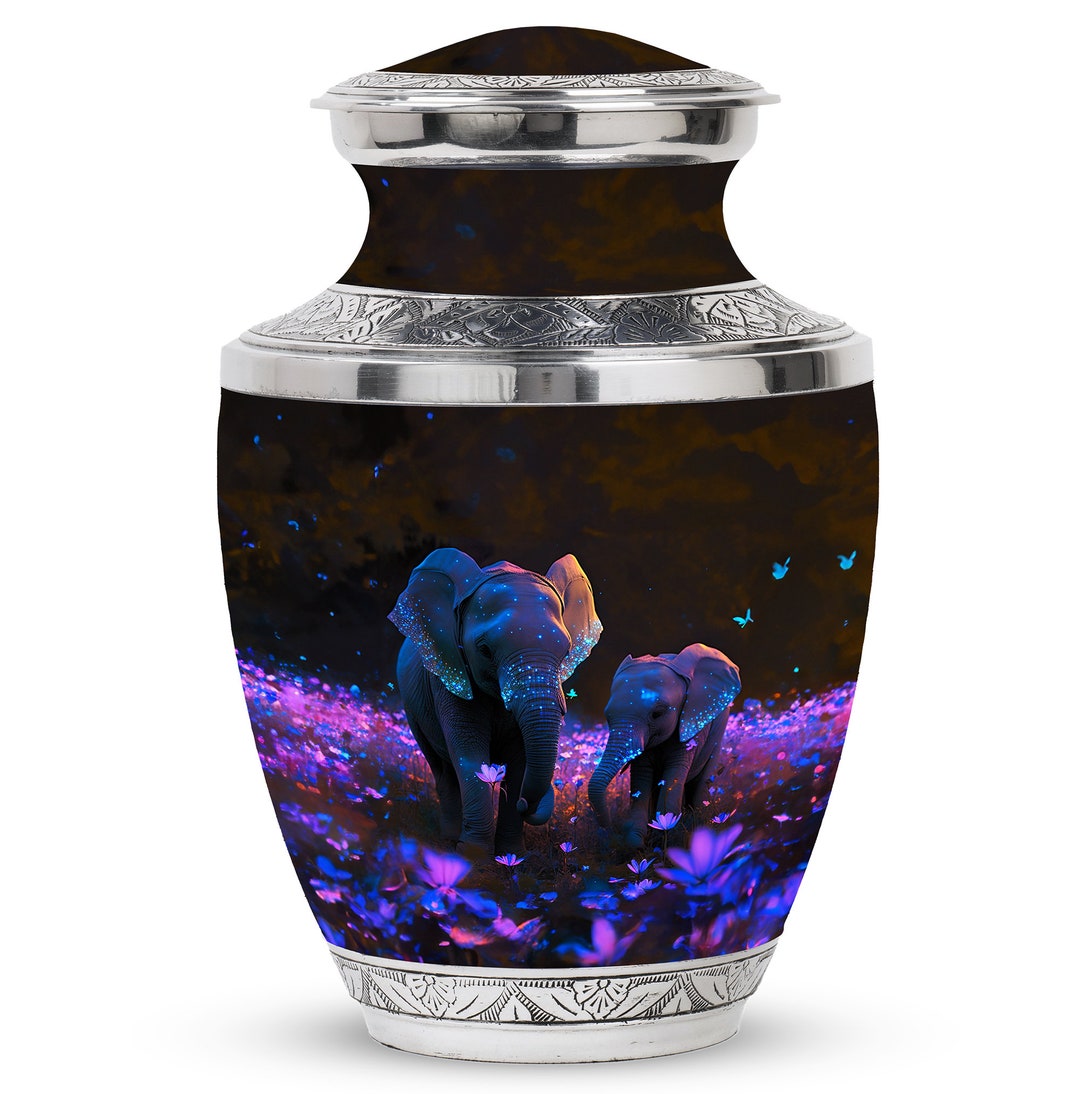 Purple Elephant Urn for Human Ashes, Cremation Urns, Keepsake Urns for ...