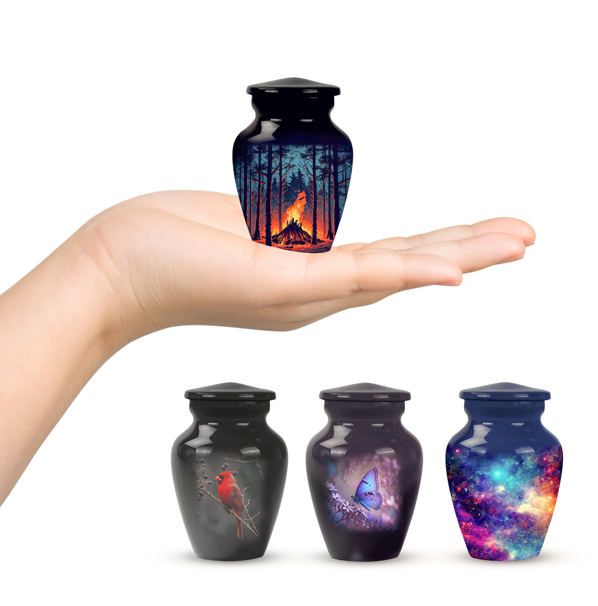 Handcrafted Sunset Glow Tree of Life Urn Dark Meditation Design, 1 ...