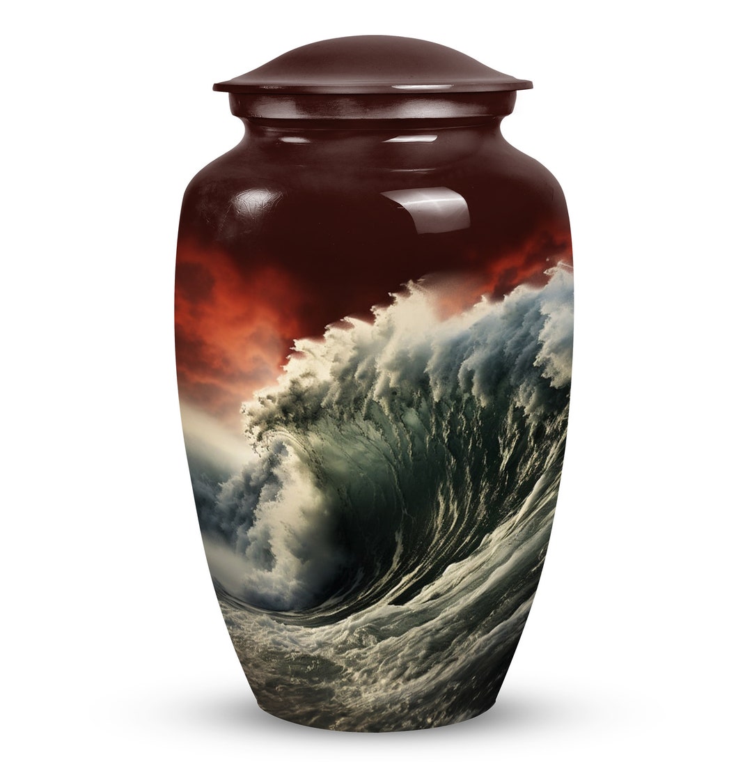 Ocean Waves Cremation Urn: Stormy Sea Memorial Urn for Ashes - Etsy