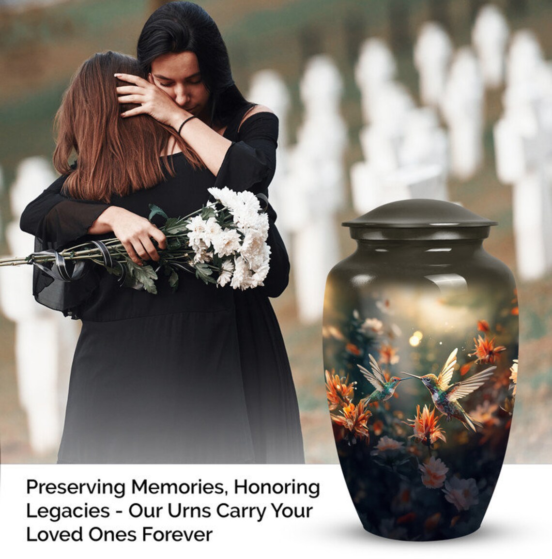 Flying Hummingbird Memorial Urns for Human Ashes, Decorative Urn for ...