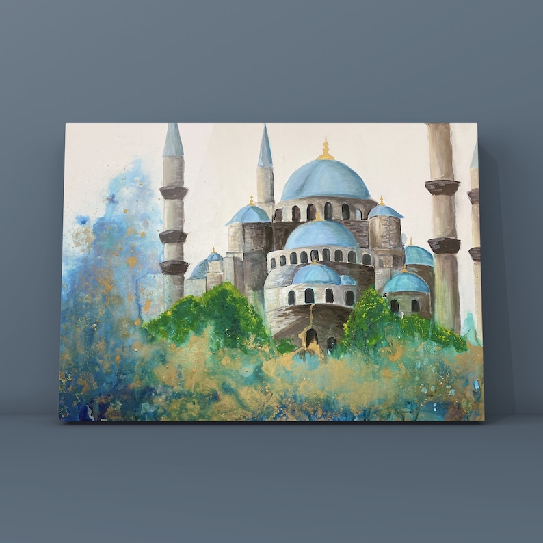 Blue Mosque Istanbul Original Acrylic Abstract Painting - Etsy