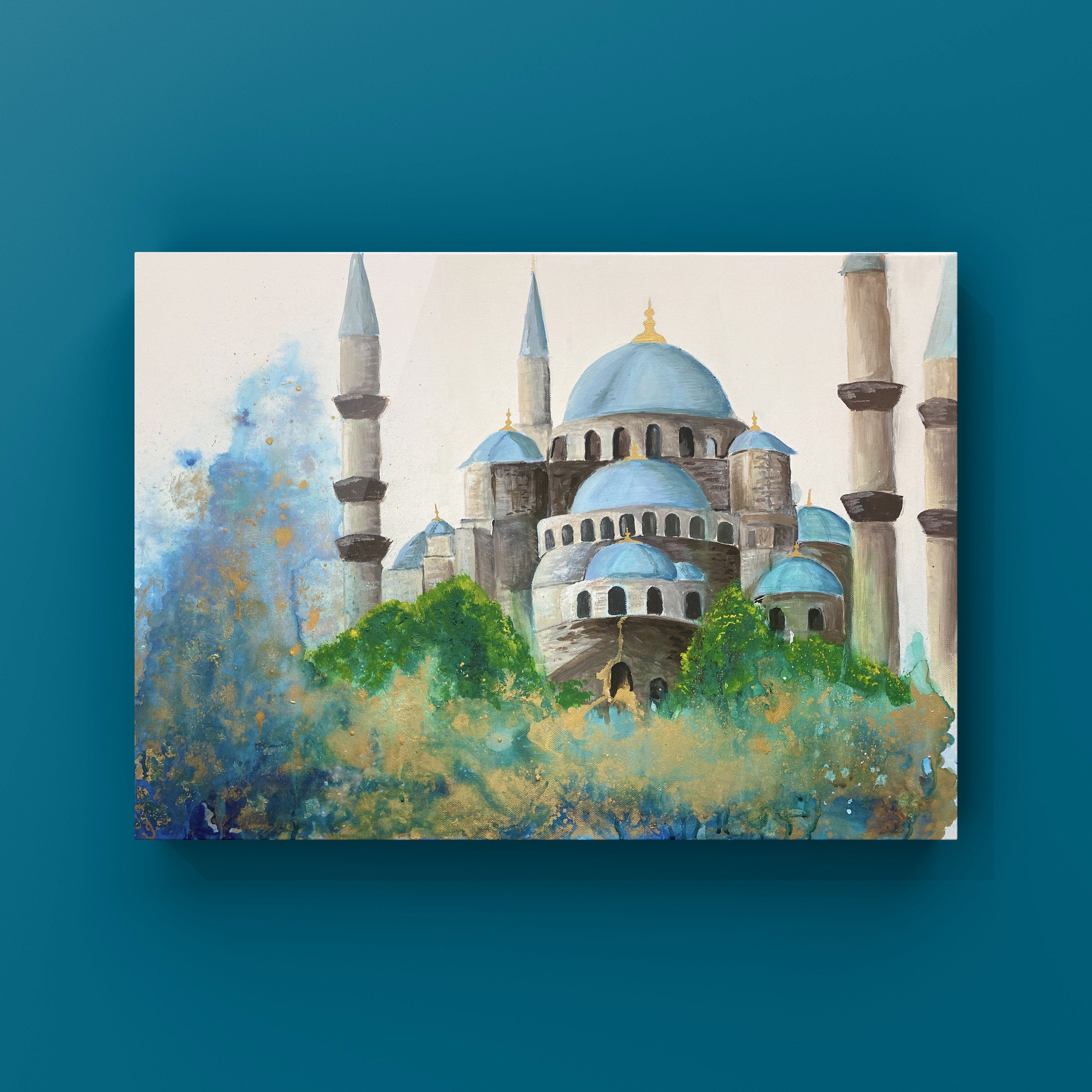Blue Mosque Istanbul Original Acrylic Abstract Painting - Etsy