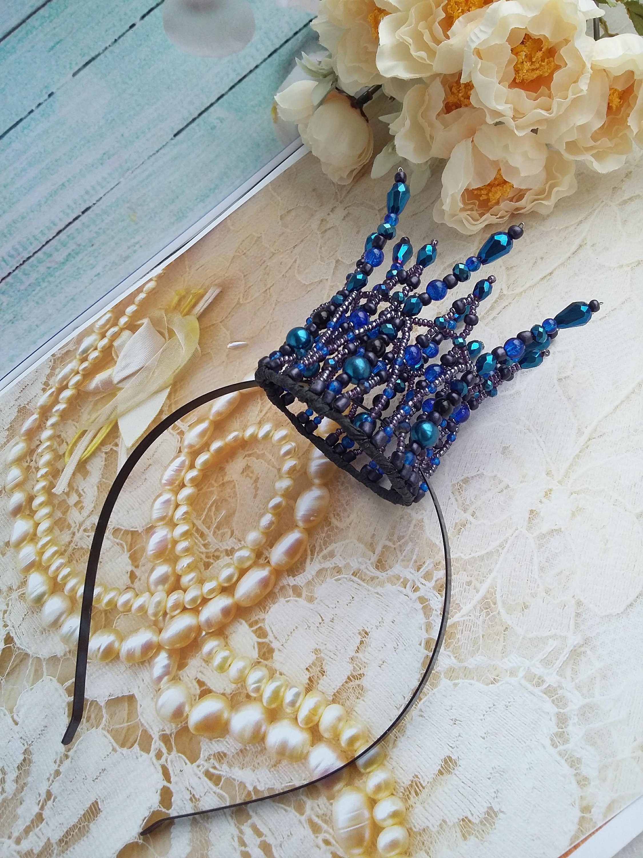 Crown royal blue six-pointed two-tone for birthday | Etsy