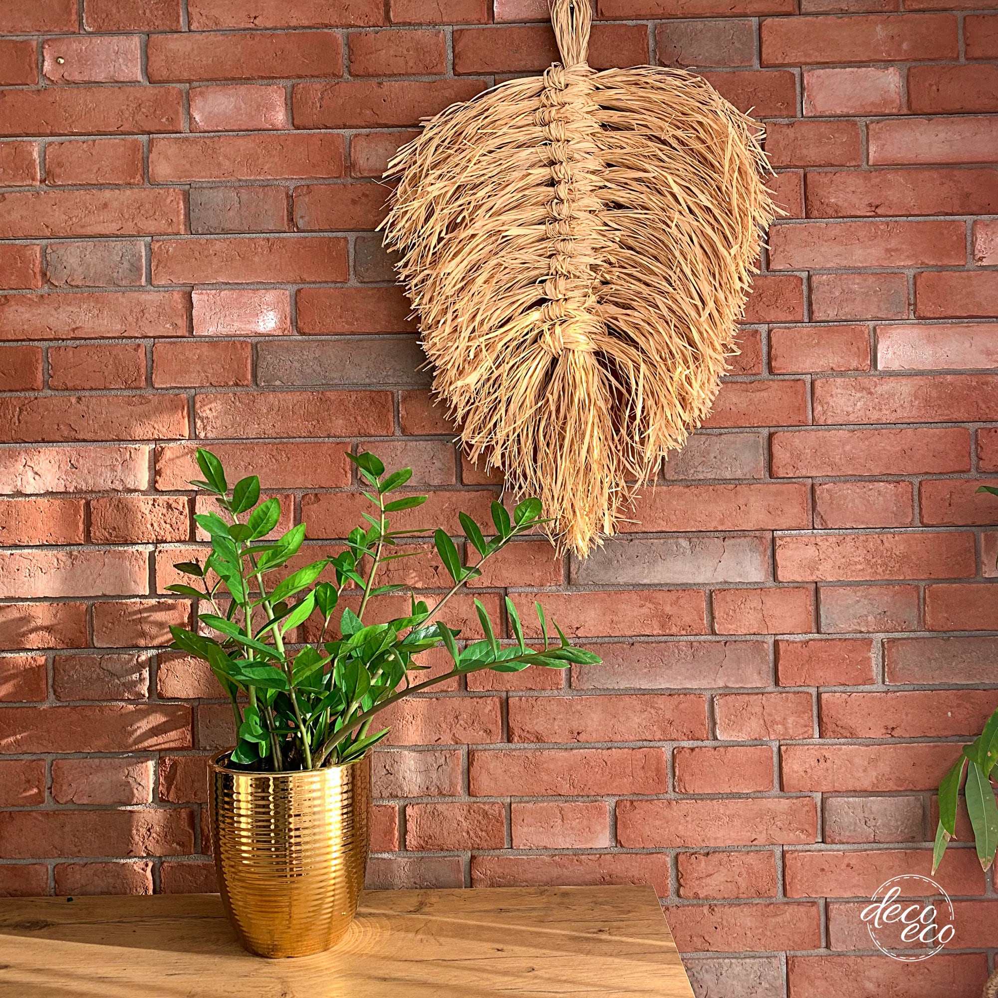 Natural Raffia Leaf Wall Decor, Wall Hanging Boho Bohemian Large Raffia ...