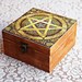 Pentagram Altar Witch Box, Pentagram Carved Wooden Jewelry Box ...