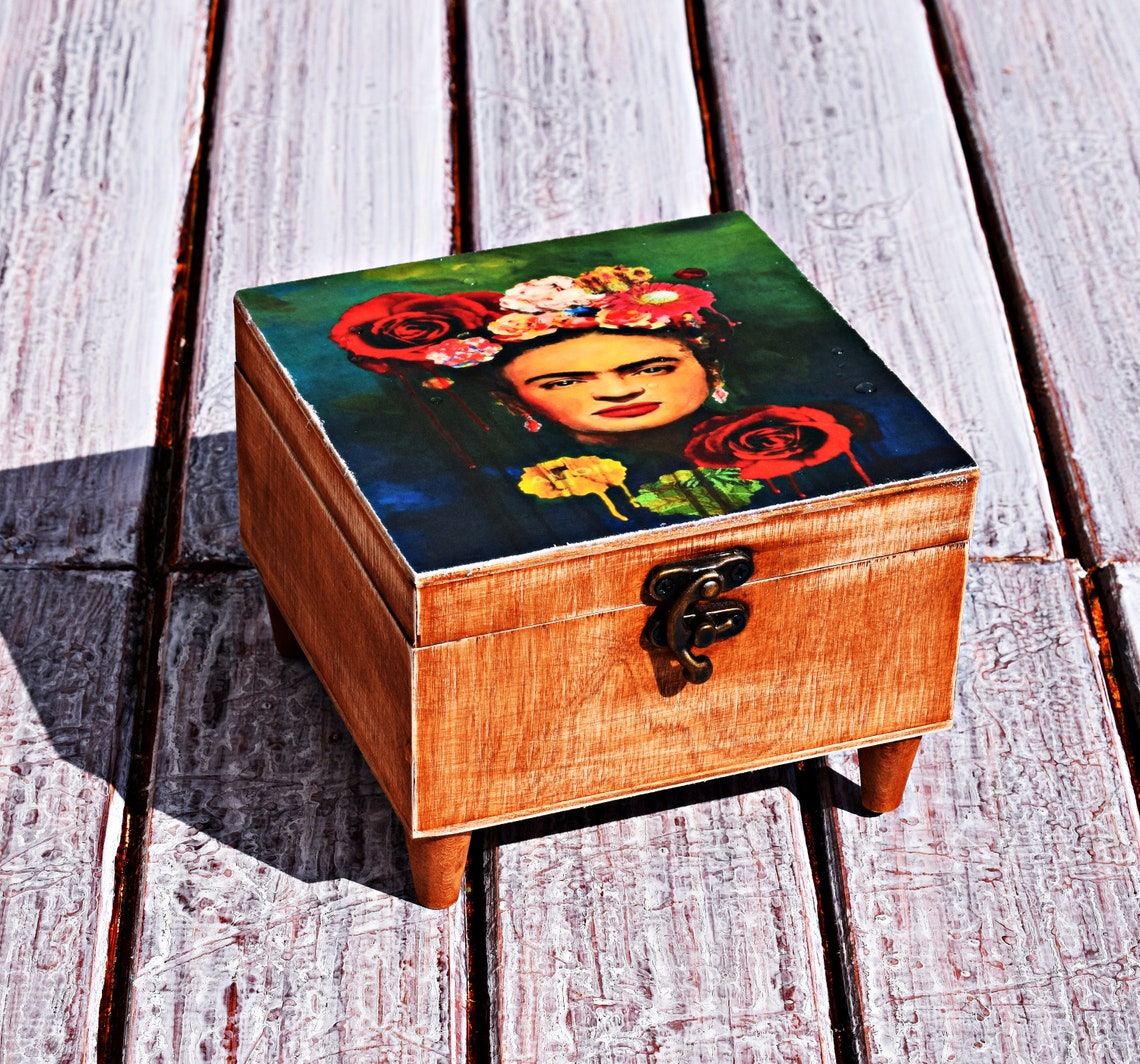 Frida Kahlo Inspered Jewelry Box Diego Rivera Mexico Home - Etsy
