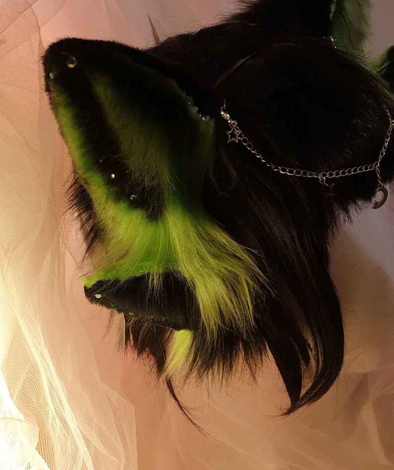 Faux Fur Black and Green Ears Multiple Ears Four Ears - Etsy