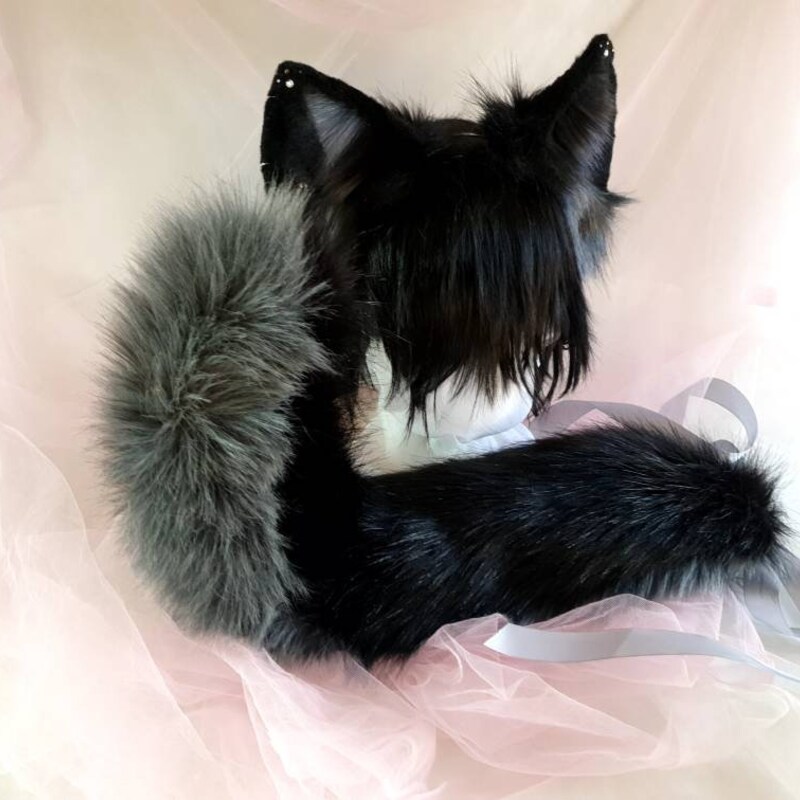 Black Wolf Tail and Ears - Etsy