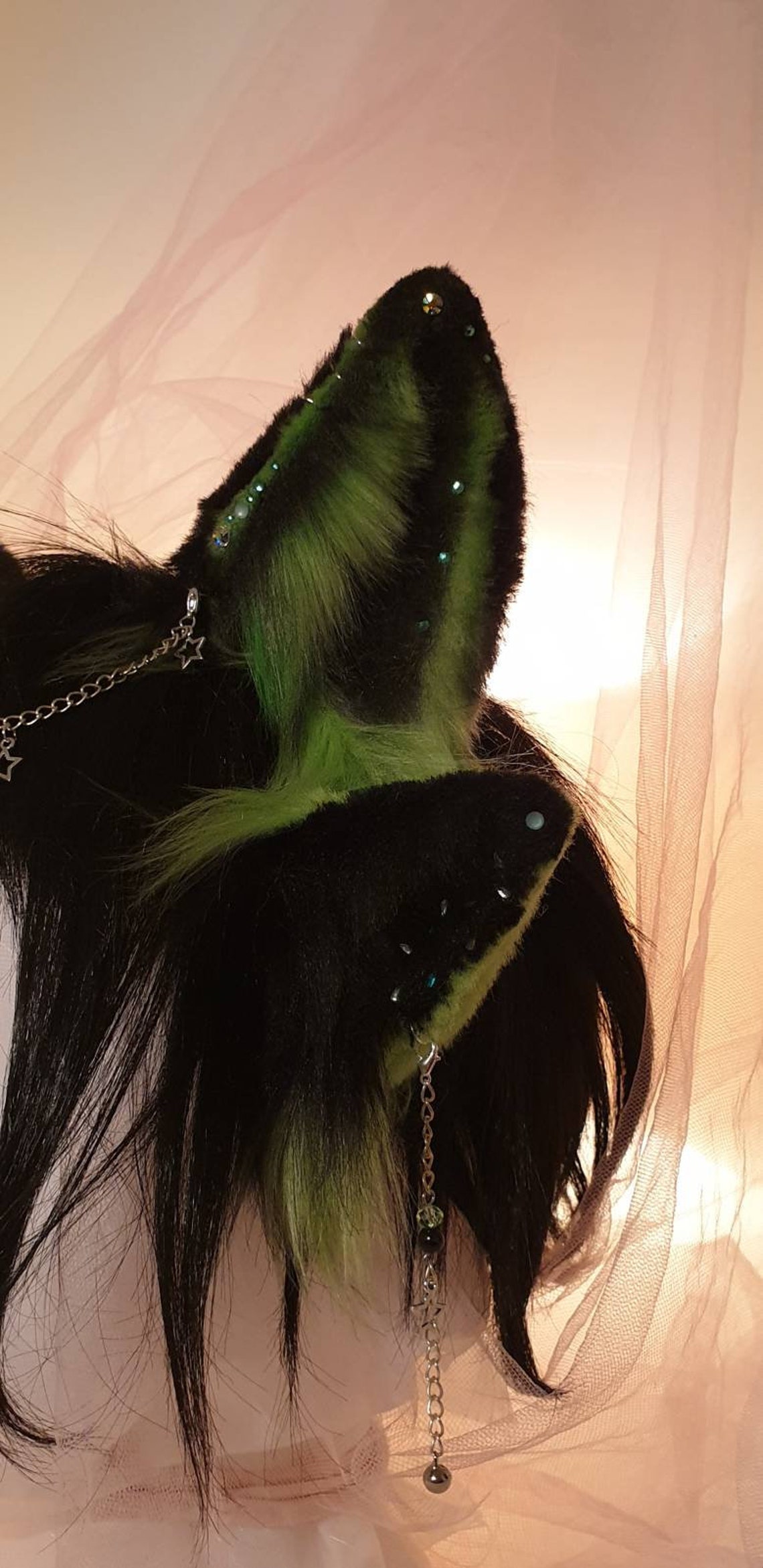 Faux Fur Black and Green Ears Multiple Ears Four Ears - Etsy