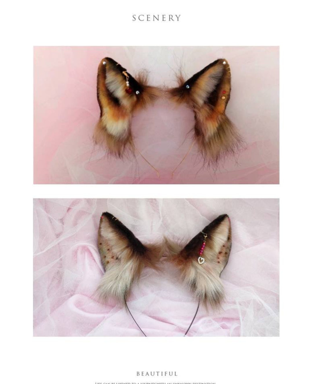Ears Brown Fox Timber Wolf Husky Ears Kitsune Headband German Shepherd ...