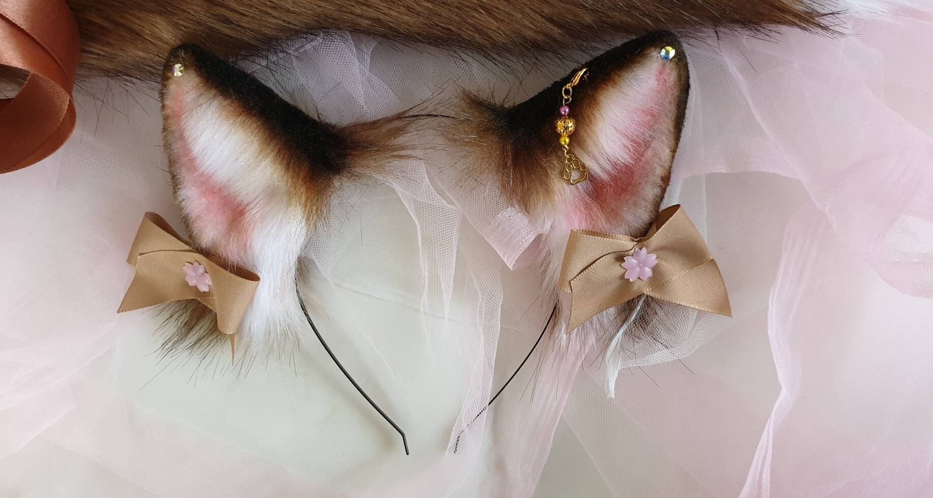 Brown Fox Ears Tail Husky Puppy Ear Floppy Dog Realistic | Etsy