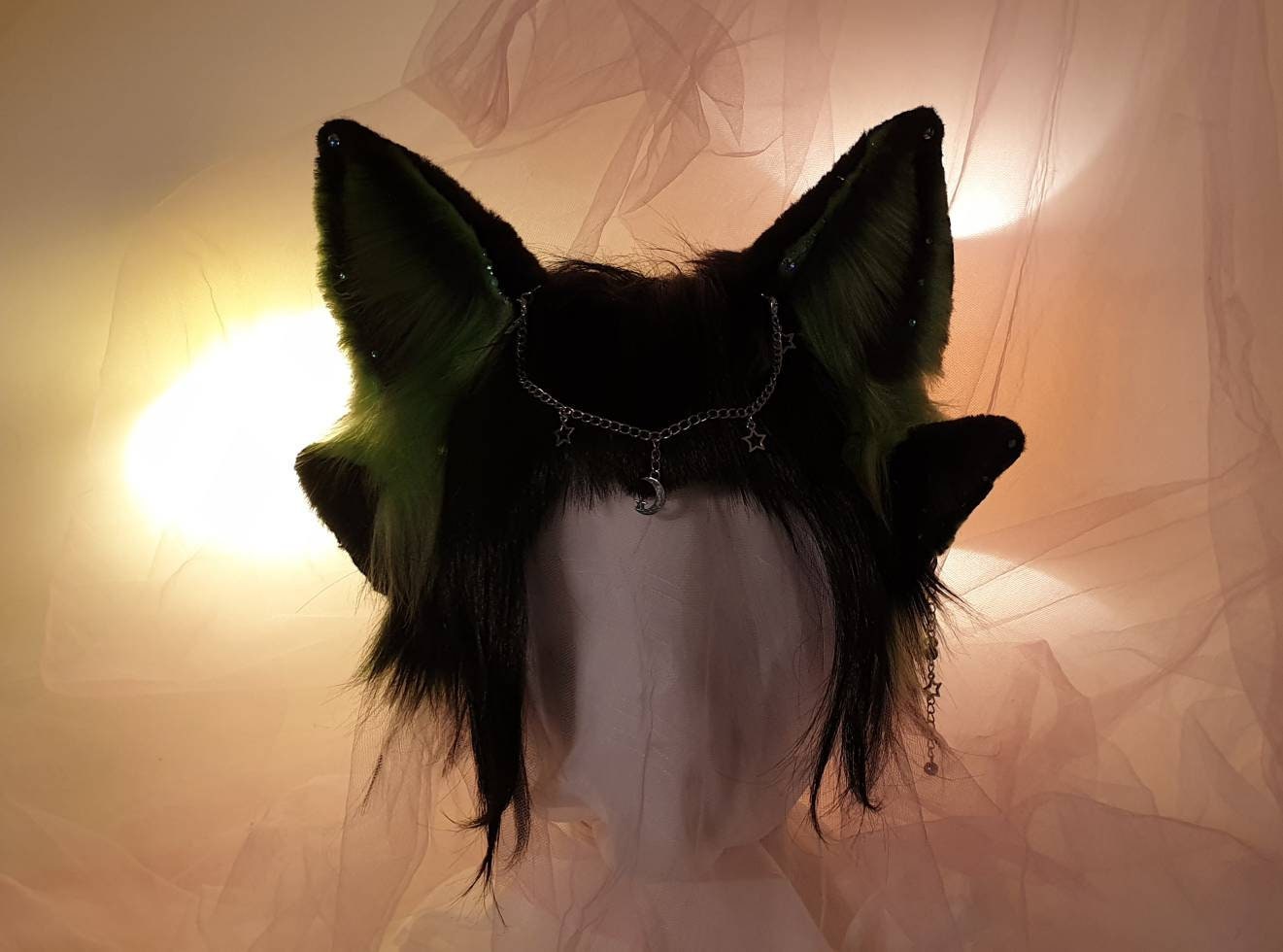 Faux Fur Black and Green Ears Multiple Ears Four Ears - Etsy