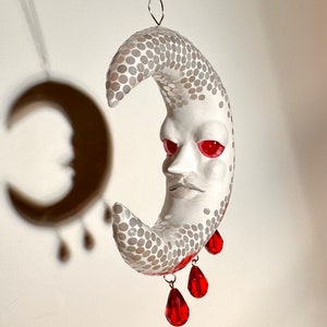 Handmade Blood Moon Sun Catcher Ornament Holiday Festive Original Face ...