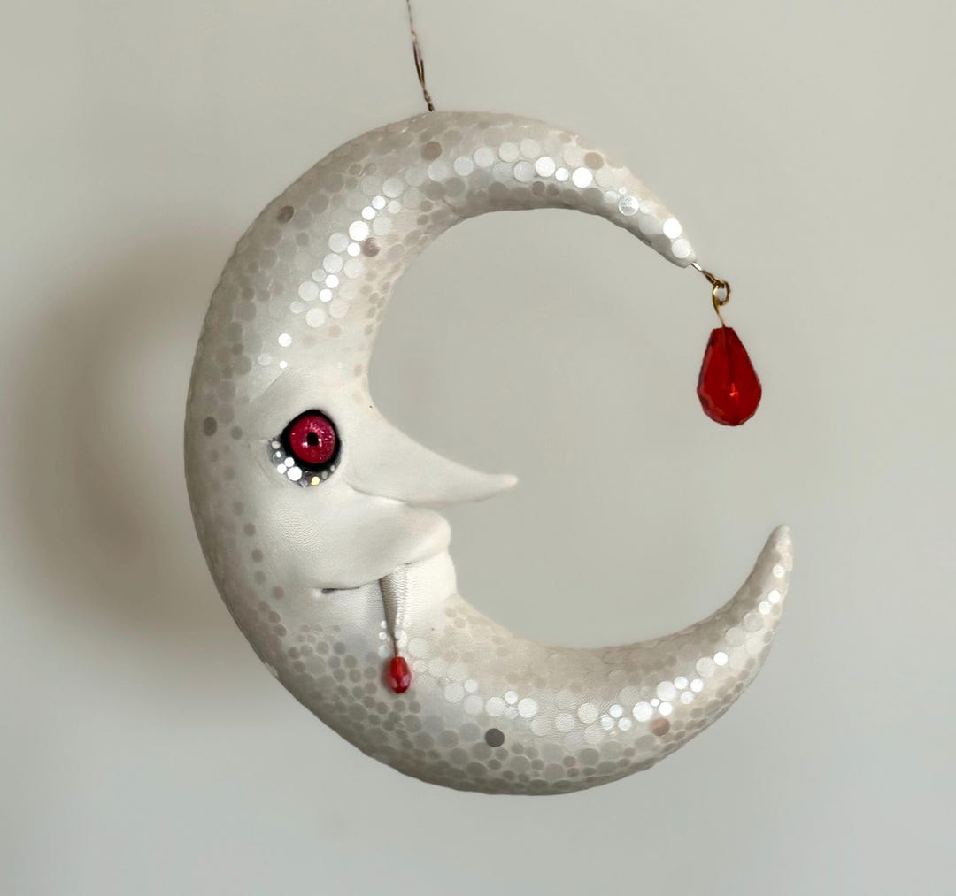 Handmade Blood Moon Dracula Vampire Sun Catcher Face Ornament Unique ...
